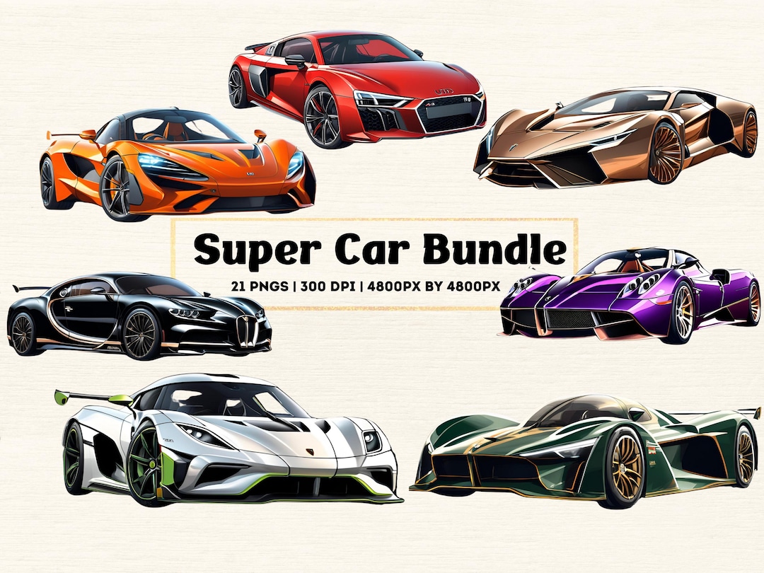 Super Car PNG Bundle | Sport Cars Clipart | Luxury Car Sublimation ...