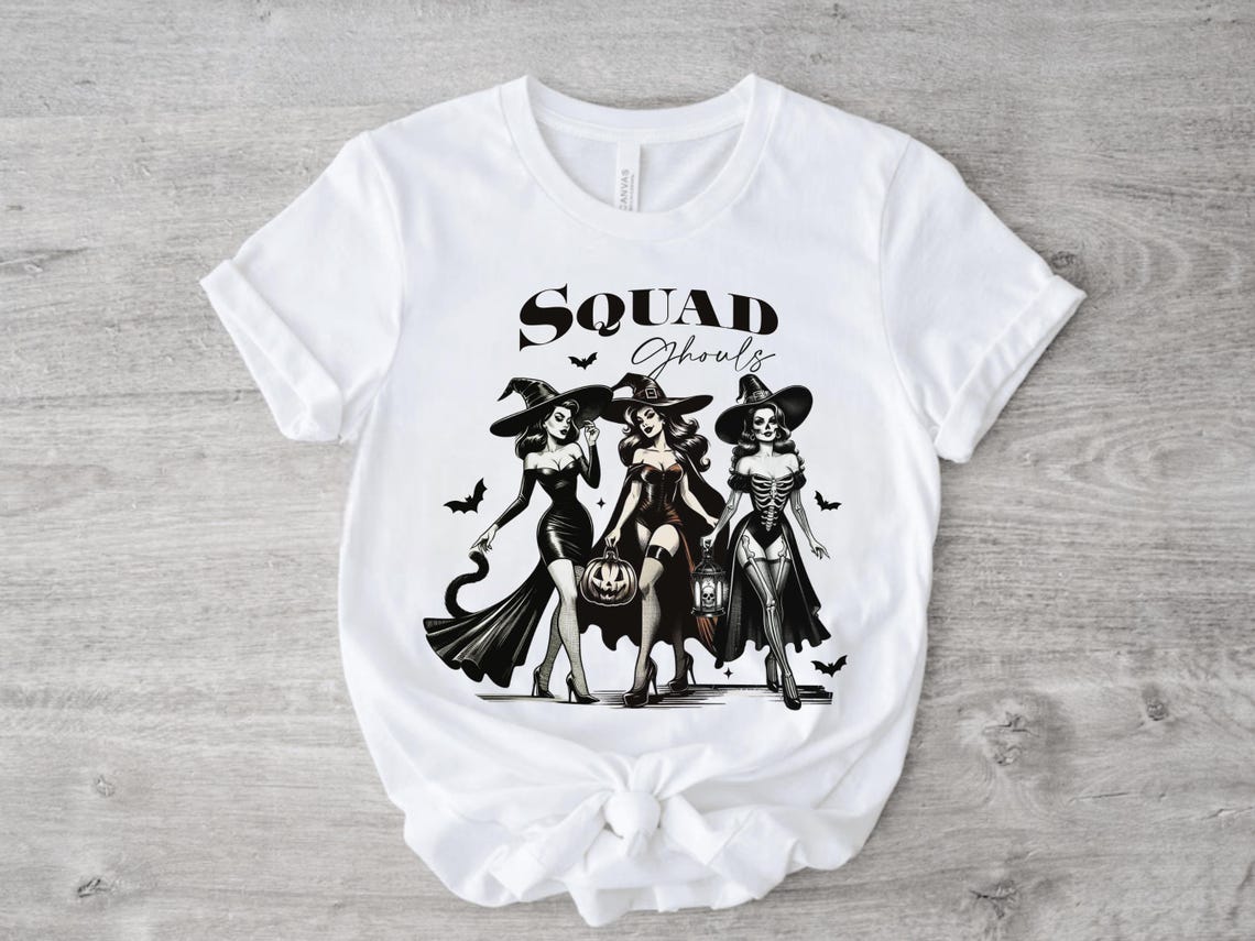 Squad Ghouls Halloween Png | Halloween Friends Png | Retro Witches Png ...