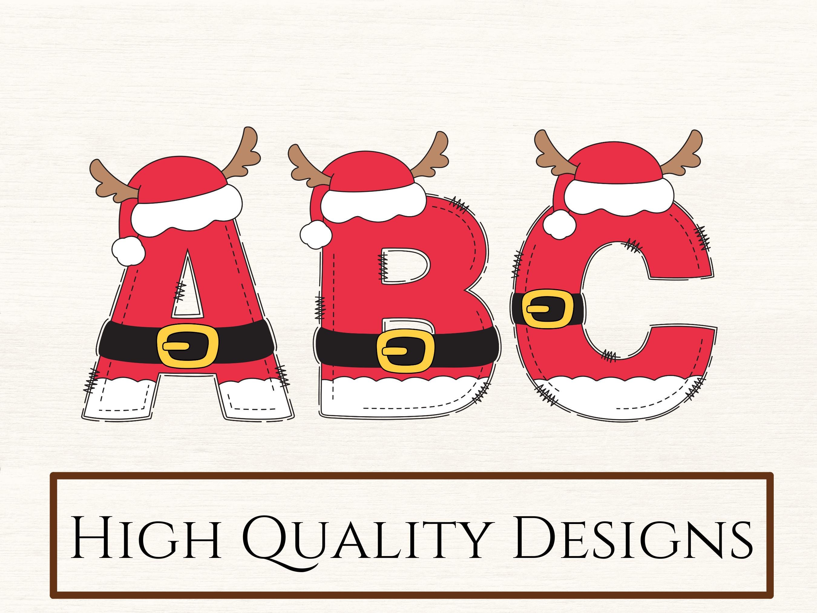 Christmas Santa Alphabet PNG Bundle Santa Outfit Alphabet Clipart ...