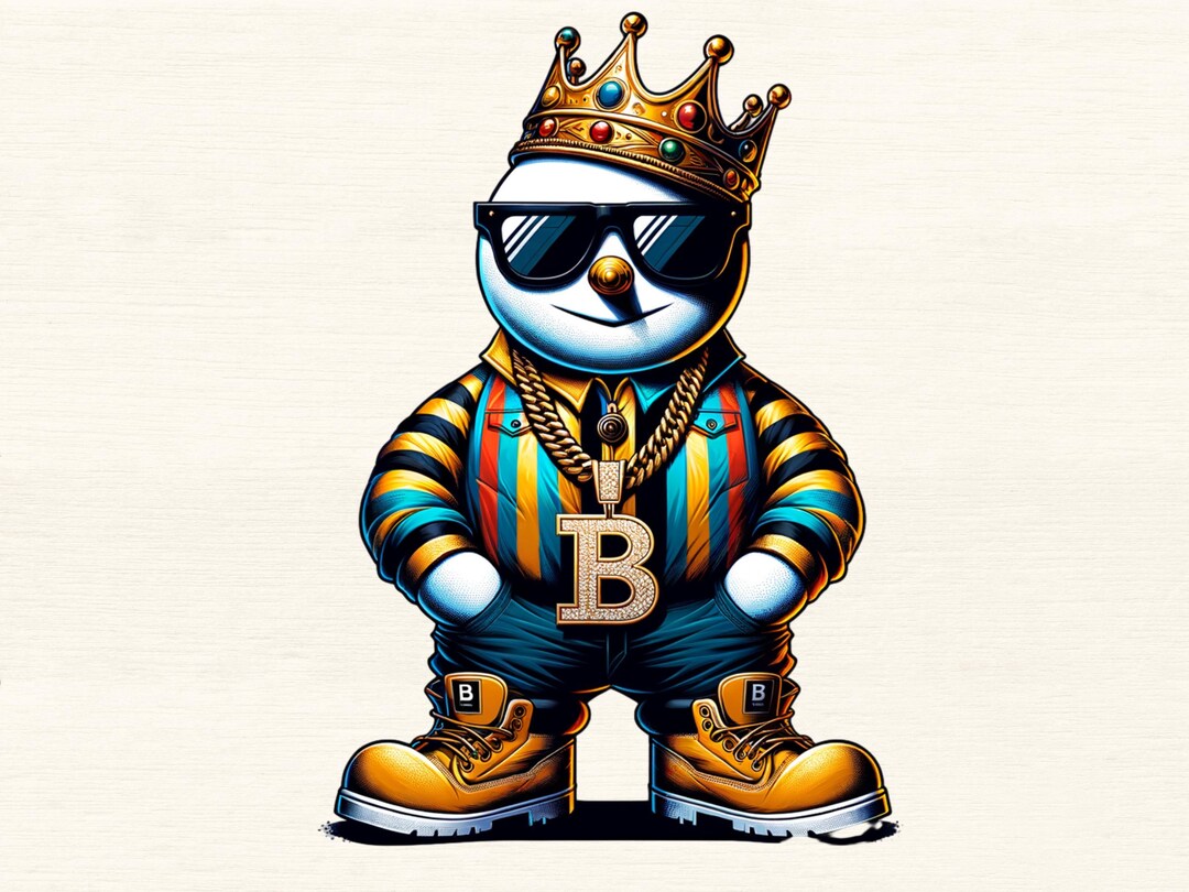 Hip Hop Snowman With Crown PNG | Thug Life Winter Character PNG ...
