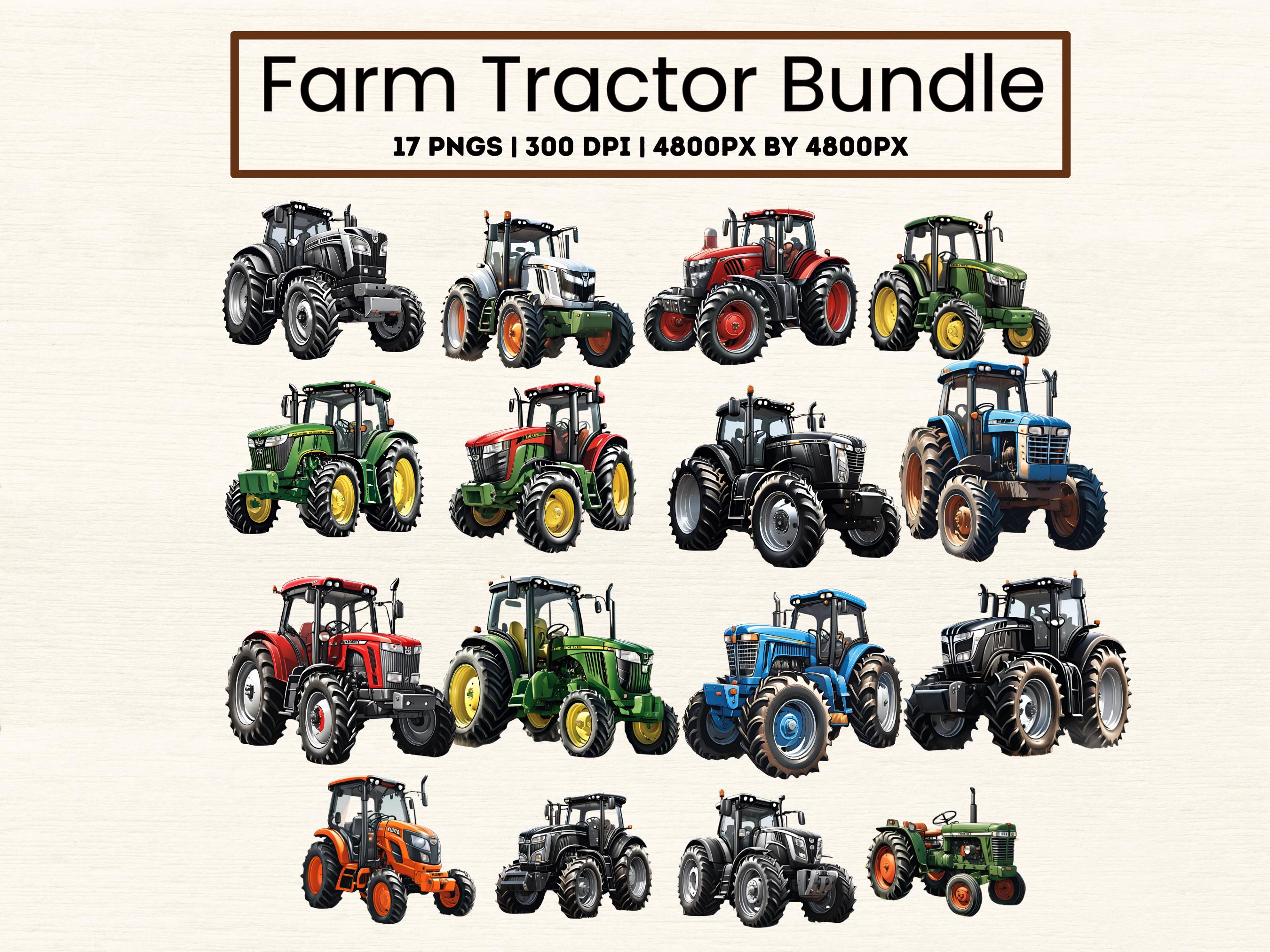 Farm Tractor Clipart Bundle | Farming Vehicles Clipart | Modern Farm ...