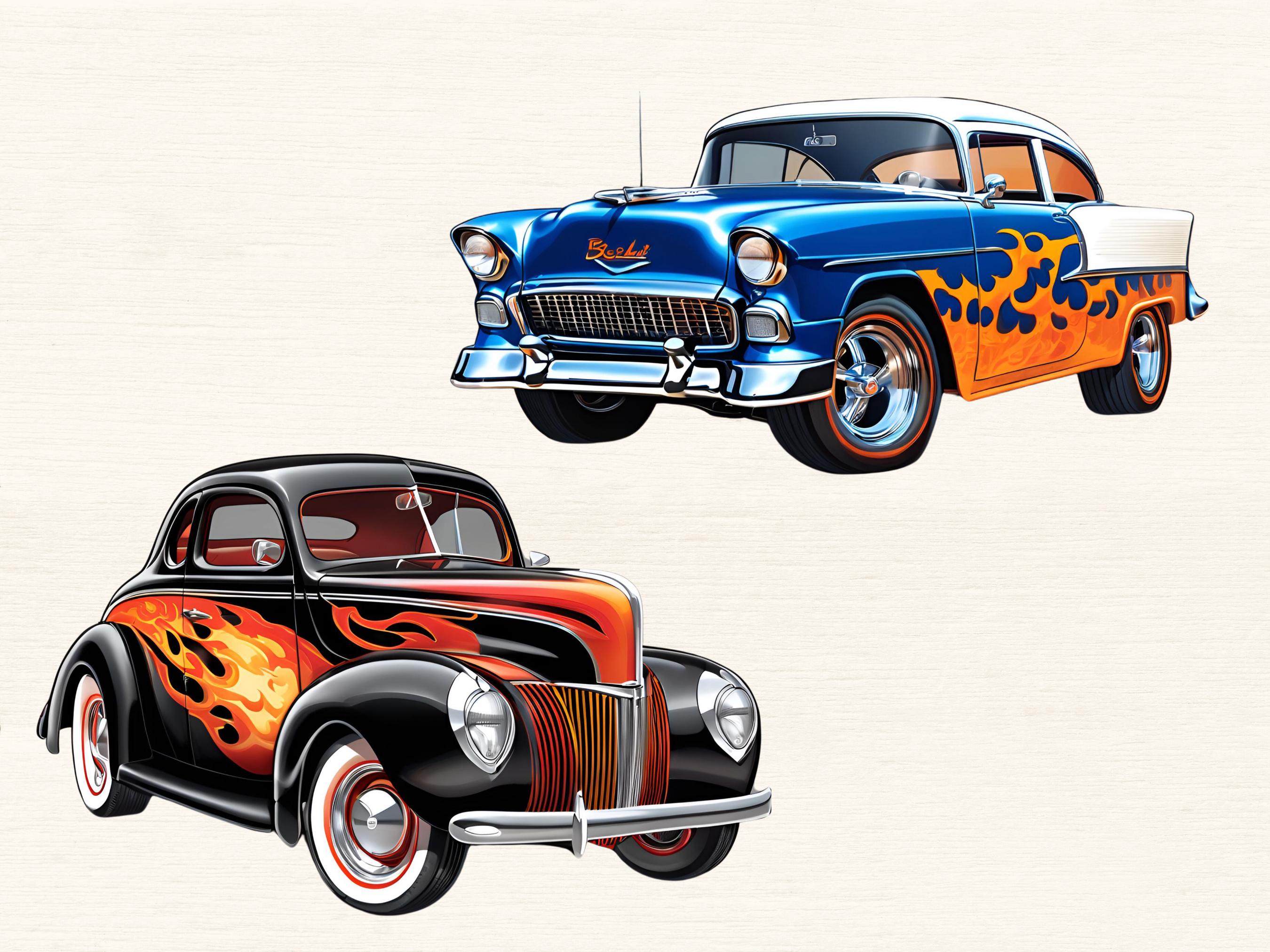 Classic Hot Rod Png Bundle | Vintage Muscle Cars PNG Bundle | Retro Car ...