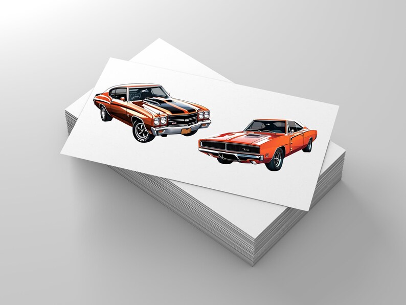 Vintage Muscle Cars PNG Bundle | Classic Vehicles Clipart Bundle ...