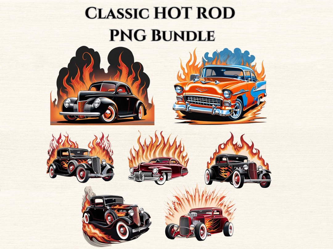 Classic Hot Rod Png Bundle Retro Muscle Cars PNG Bundle Retro Car Png ...