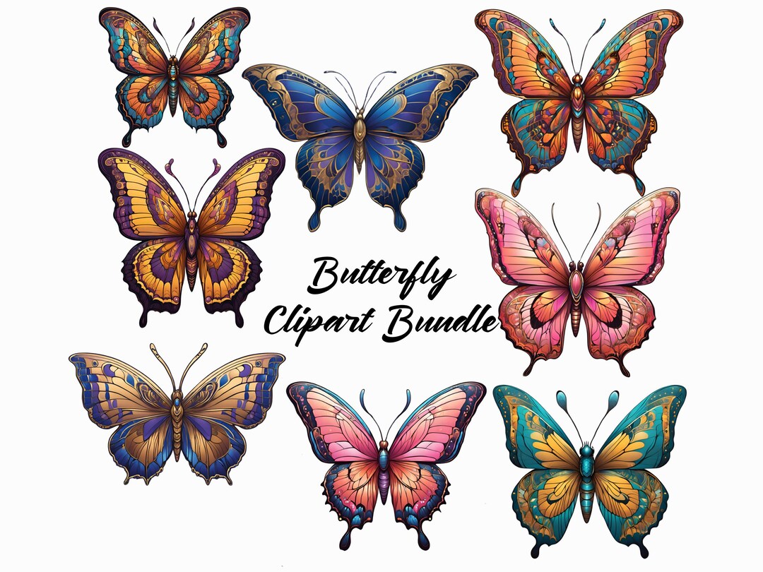 Butterfly Clipart Bundle | Vibrant Digital Butterflies Clipart ...
