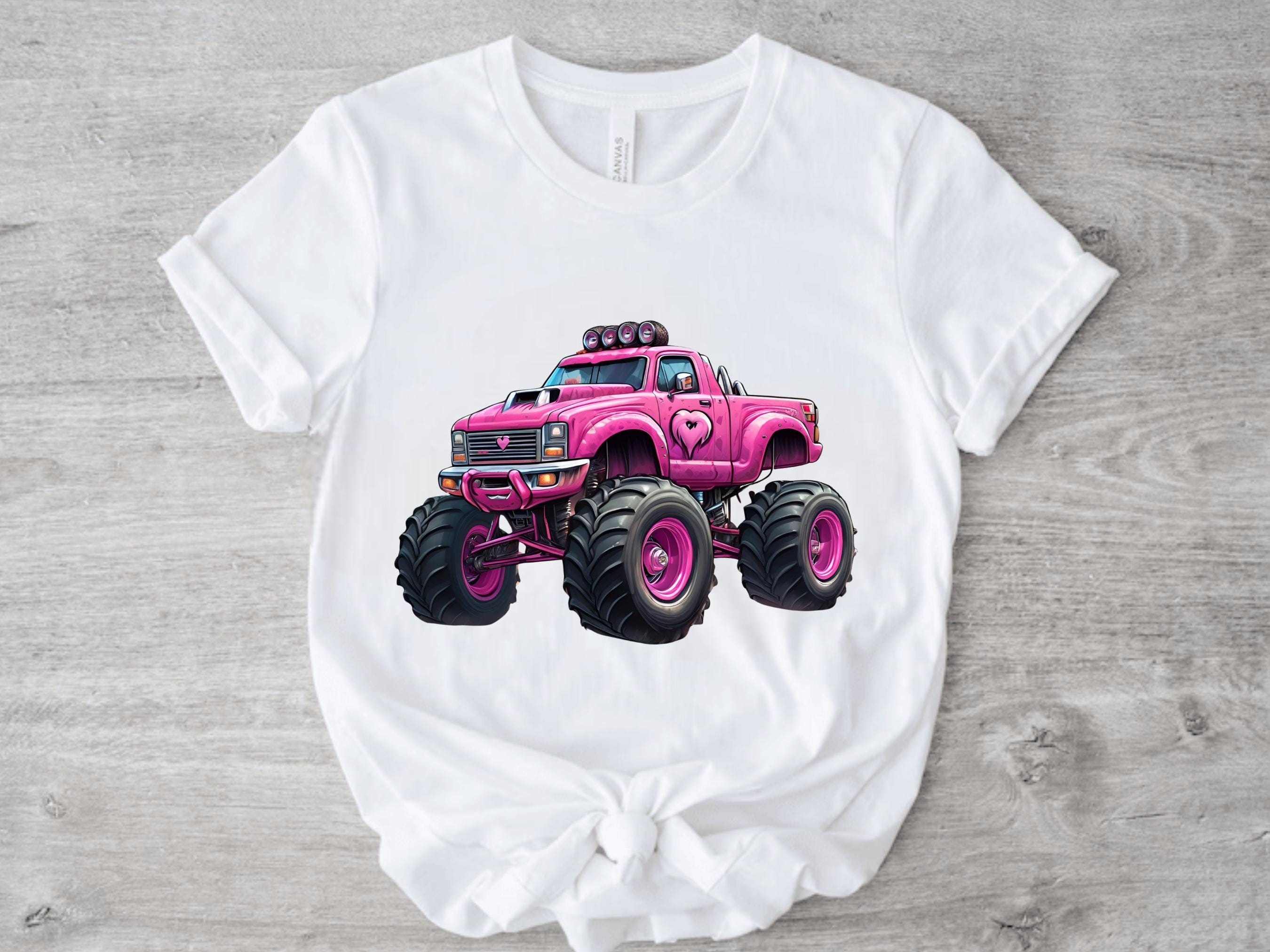 Pink Monster Truck Clipart | Giant Wheeled Truck | Truck Lover Png ...