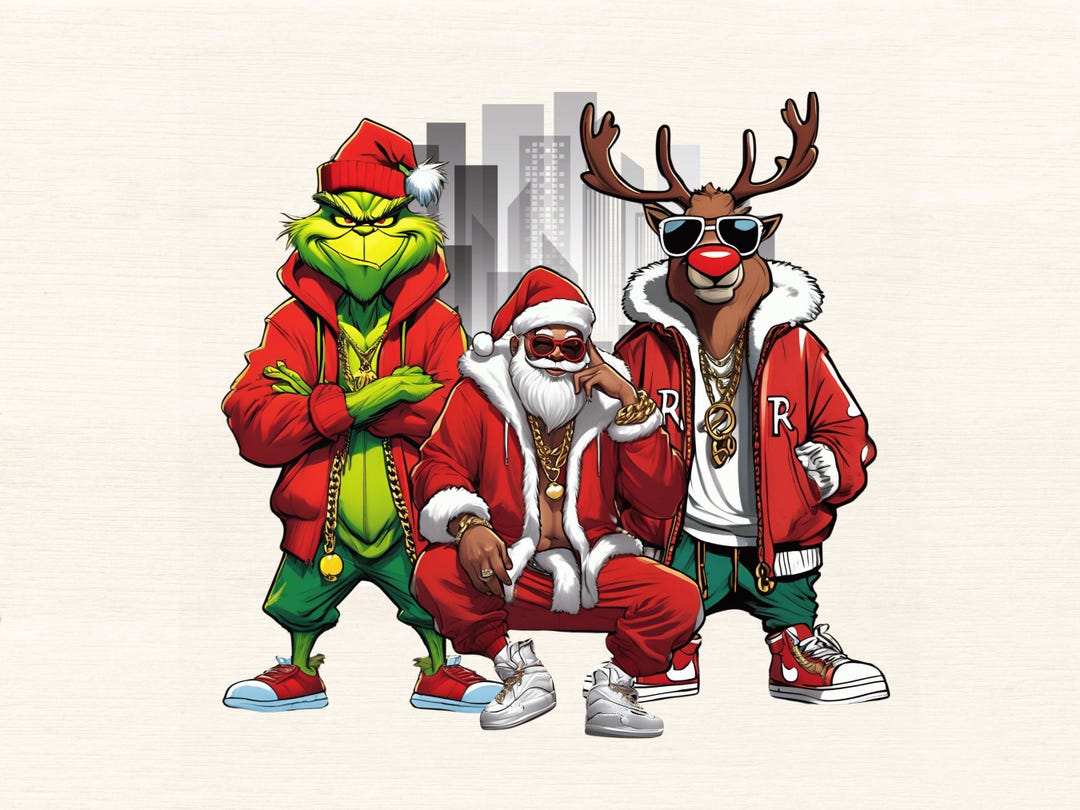 Hip-hop Christmas Friends PNG | Thug Life Christmas Characters PNG ...
