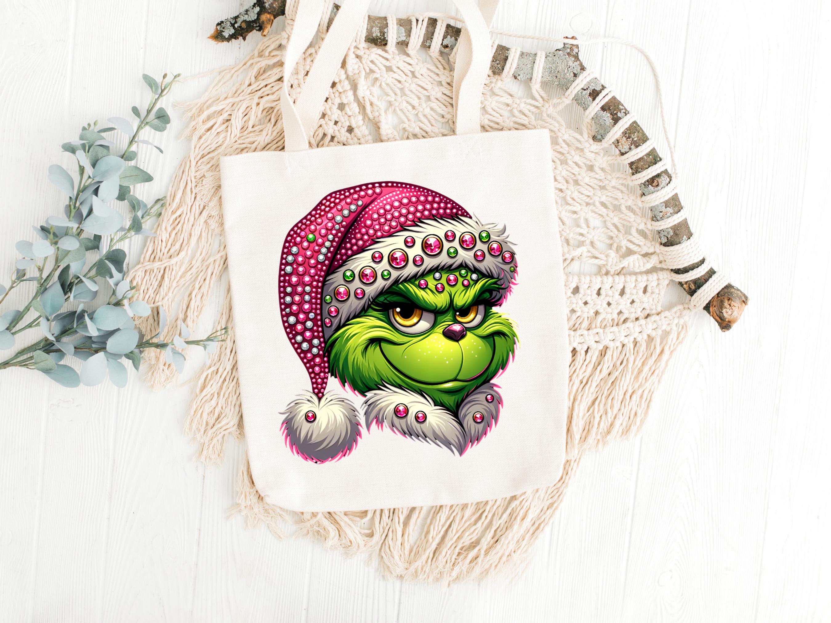 Pink Rhinestone Green Guy Christmas PNG Sparkling Gemstone Green ...