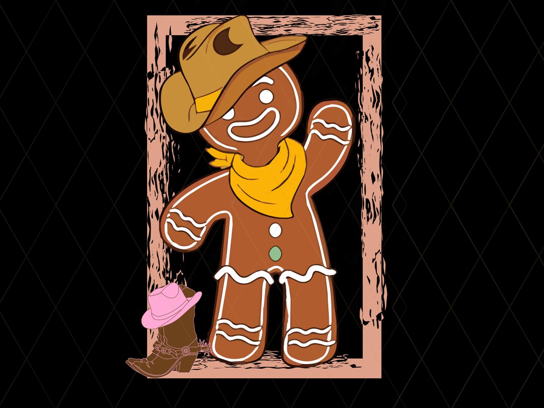 Cowboy Gingerbread PNG Western Christmas Design Christmas Cowboy Boots ...