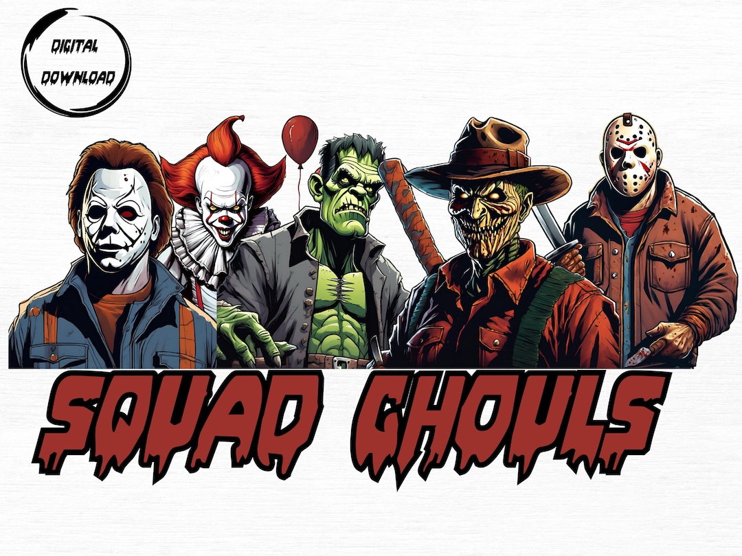 Squad Ghouls Halloween Png Horror Character Png Halloween Squad Png ...