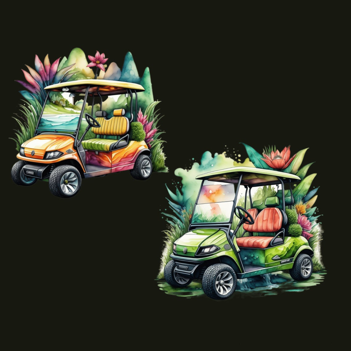Watercolor Golf Cart PNG, Golfing PNG, Golfer Png, Golf Ball Png, Png ...