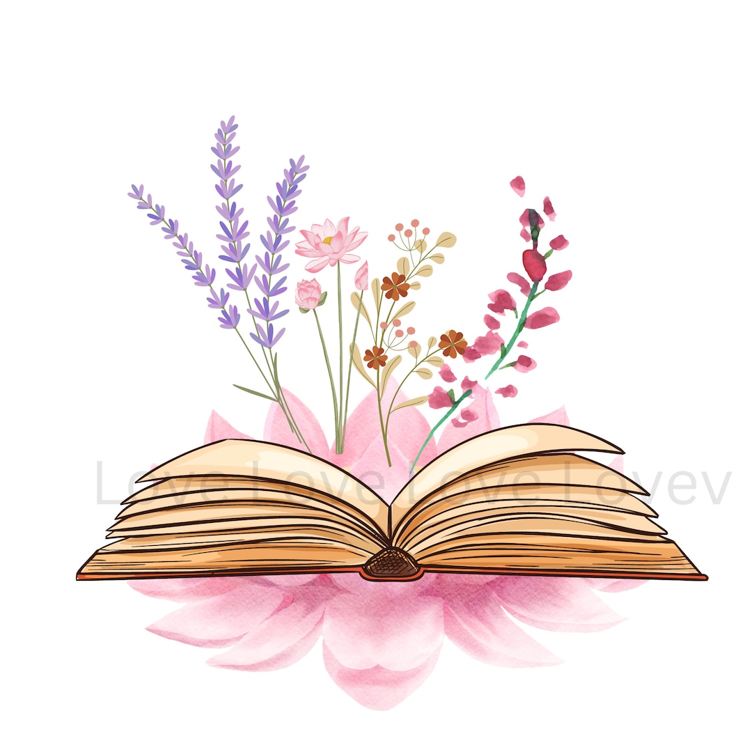 Floral Book PNG, Floral Book Png, Book Png, Book With Flowers Png ...