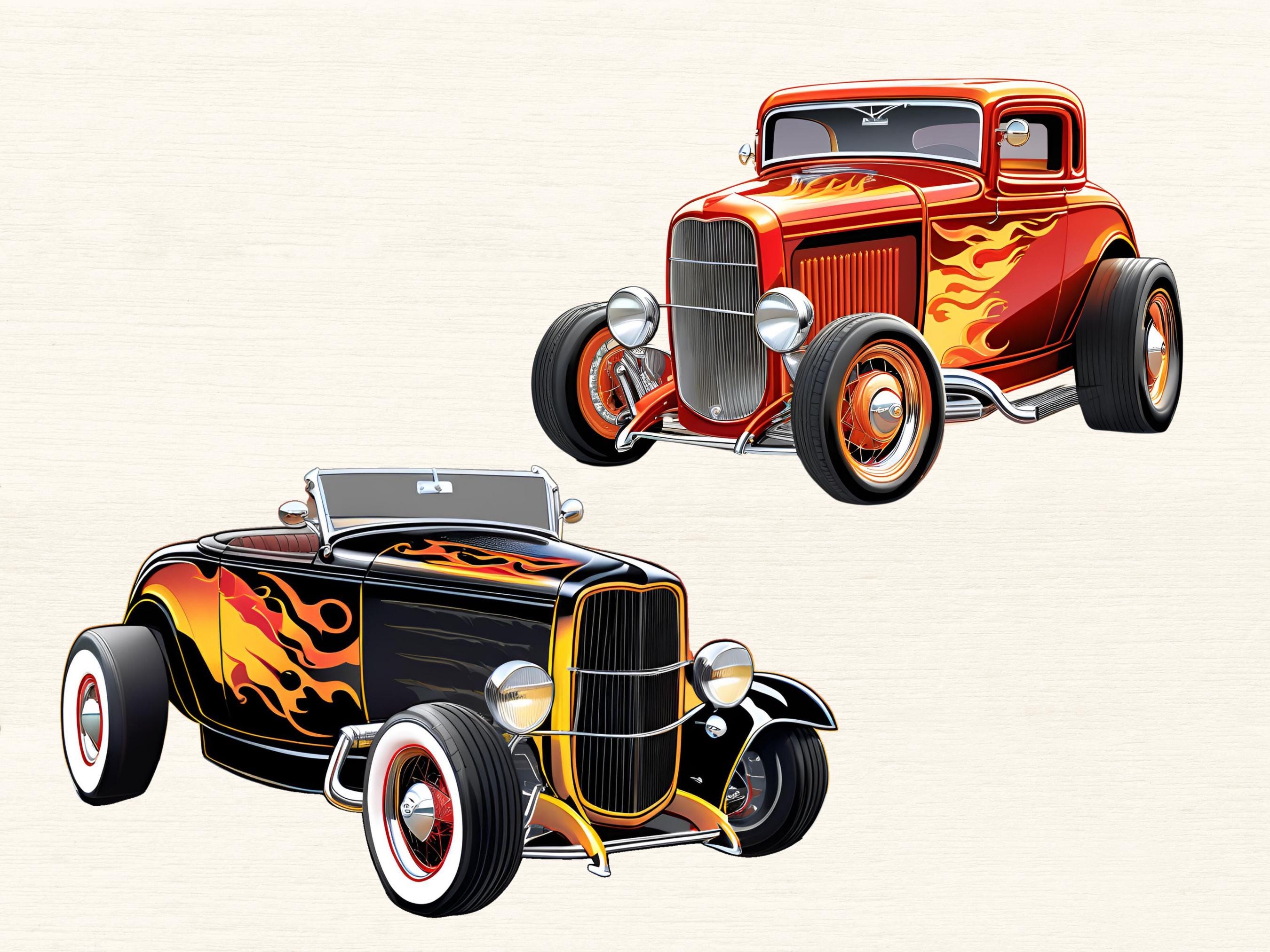 Classic Hot Rod Png Bundle | Vintage Muscle Cars PNG Bundle | Retro Car ...