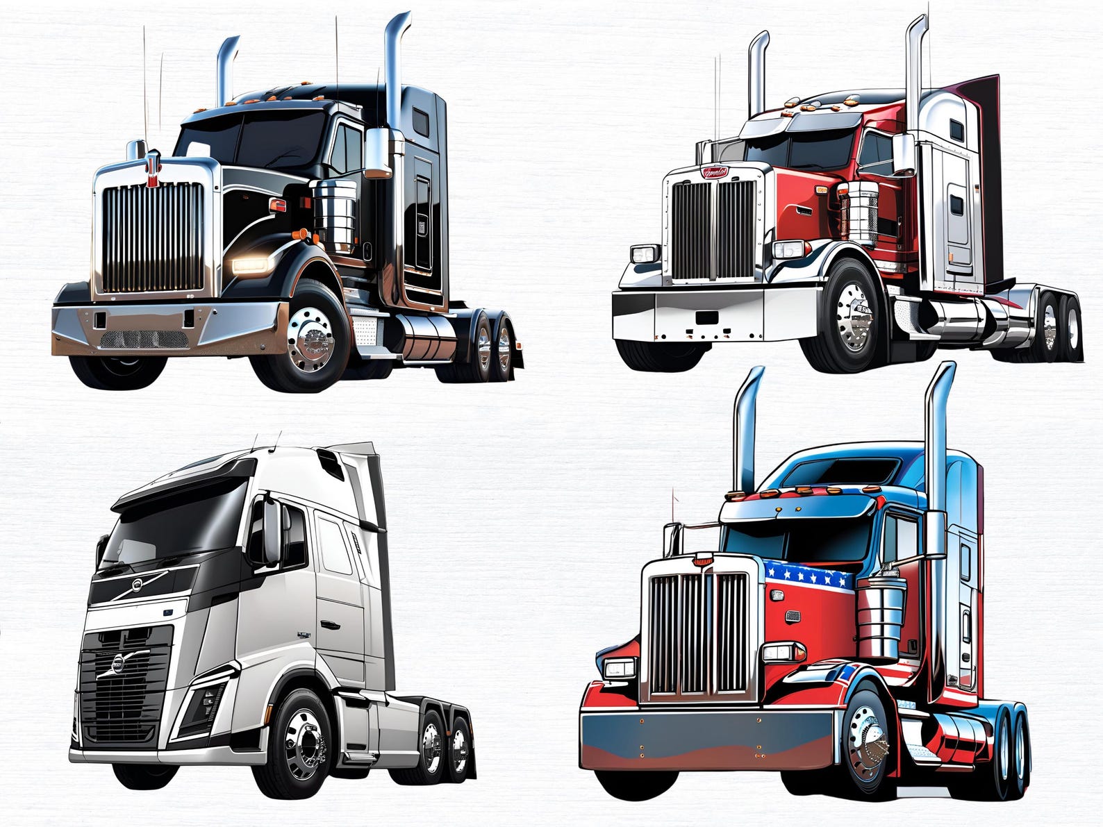 Semi Truck PNG Bundle | Vehicles Clipart Bundle | Car Lover Sublimation ...