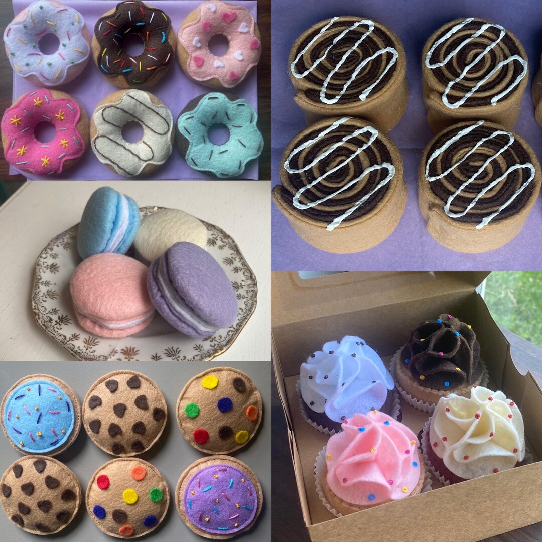 Felt Food Play Kitchen Sweet Foods Set - Etsy