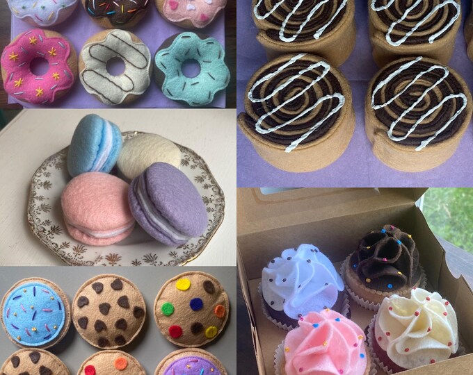 Felt Food Play Kitchen Sweet Foods Set - Etsy