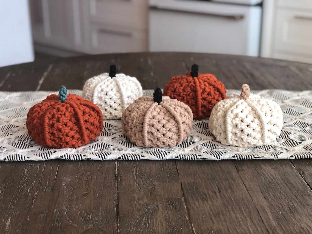 Macrame Pumpkin Hand Woven Pumpkin Decor Boho Pumpkin Decor Fall ...