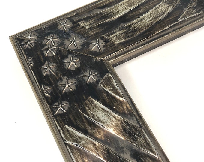 1940s WWII Era Metal Military Picture Frame, Patriotic Insignia Brass ...