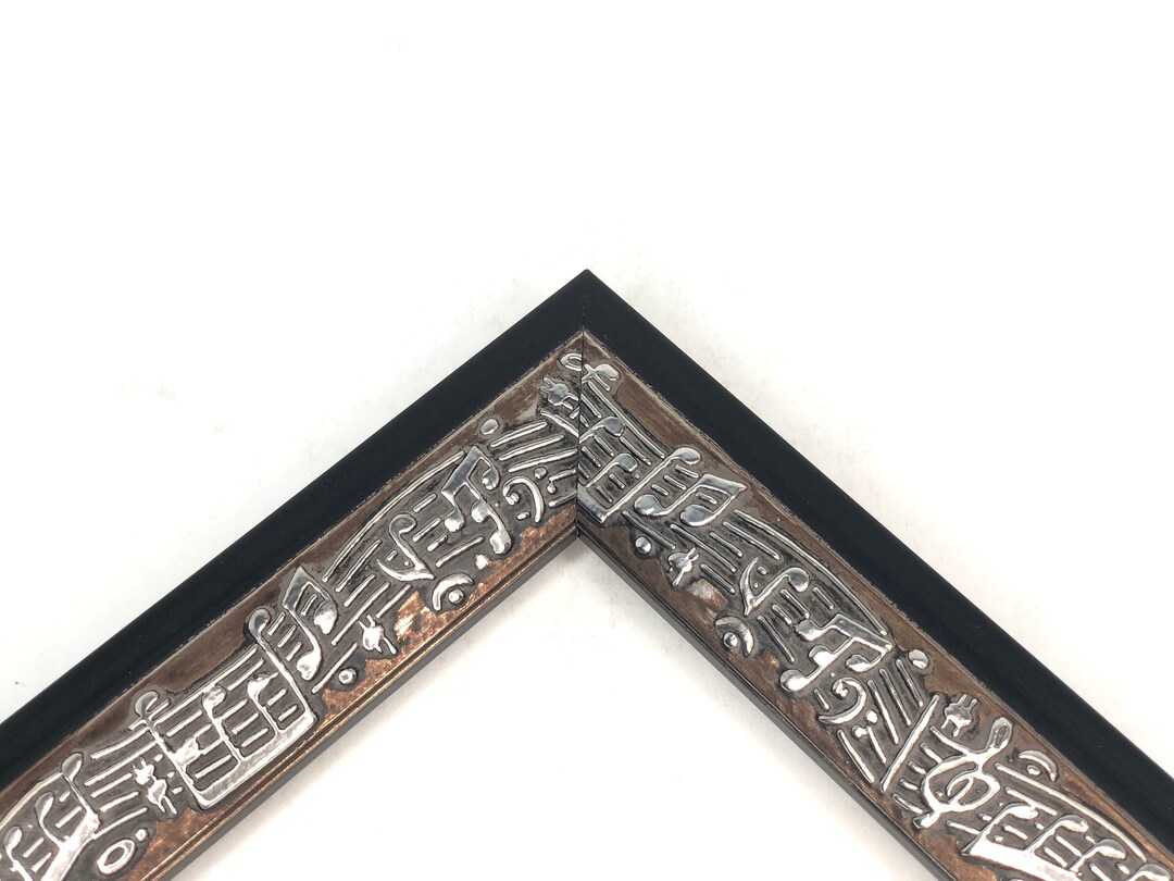 Musical Notes Custom Wood Picture Frame, Piano Sheet Music Art, Silver ...