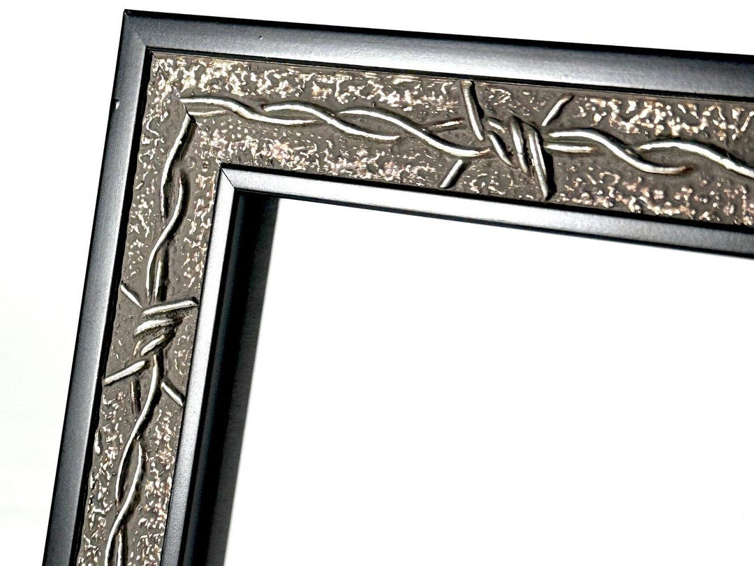 Country Western Barb Wire Photo Frame, Silver/black, 2 Wide Premium ...