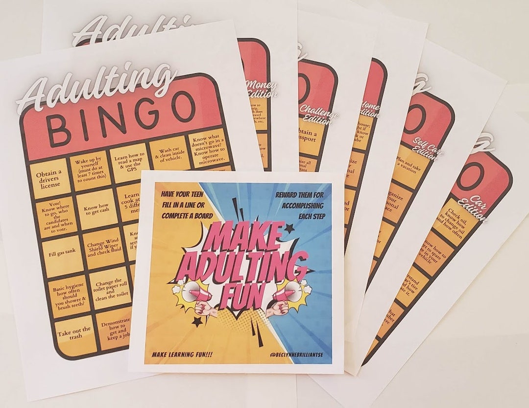 Printable Adulting, to Do List, Learning to Adult Bingo Card - Etsy