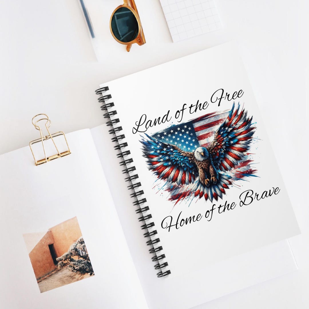 Patriotic Notebook, USA Flag Journal, Red White Blue Diary, Veterans ...