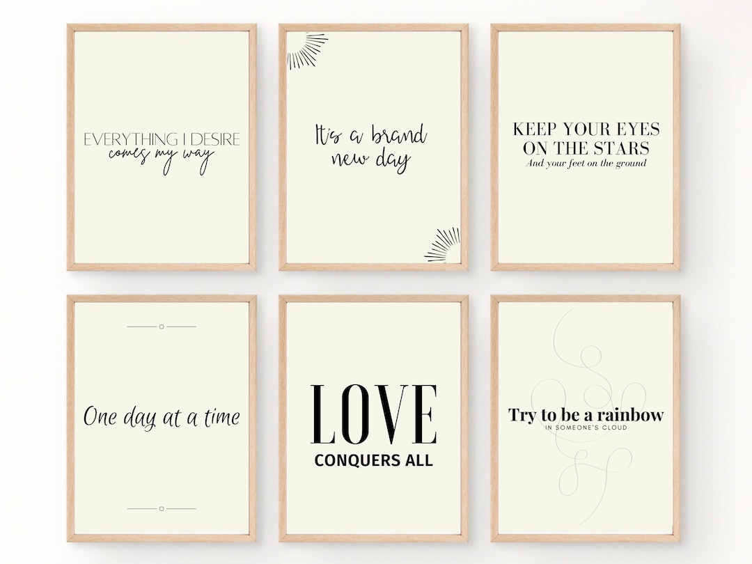 6pc Set Wall Art | Quotes Poster | Minimalist | Wall Art | Wall Art ...