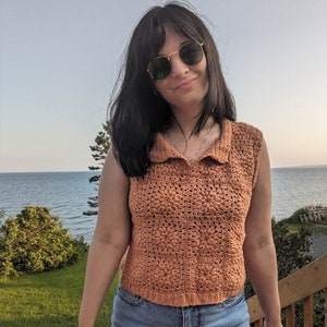 Millie Polo, Crochet Polo, Crochet Top, Crochet Summer Top, Granny ...