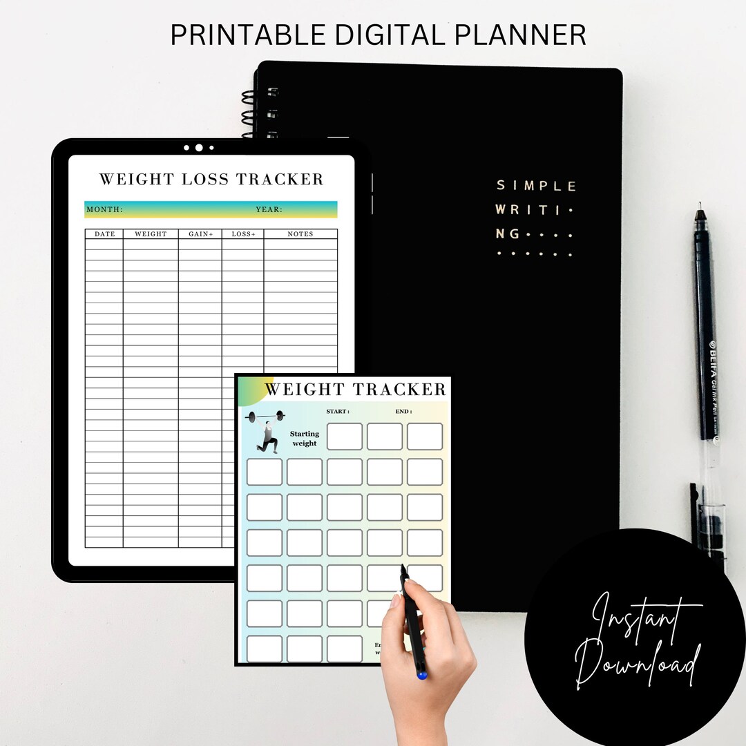 Weight Tracker, Daily Fitness Planner Template, Printable Planner ...