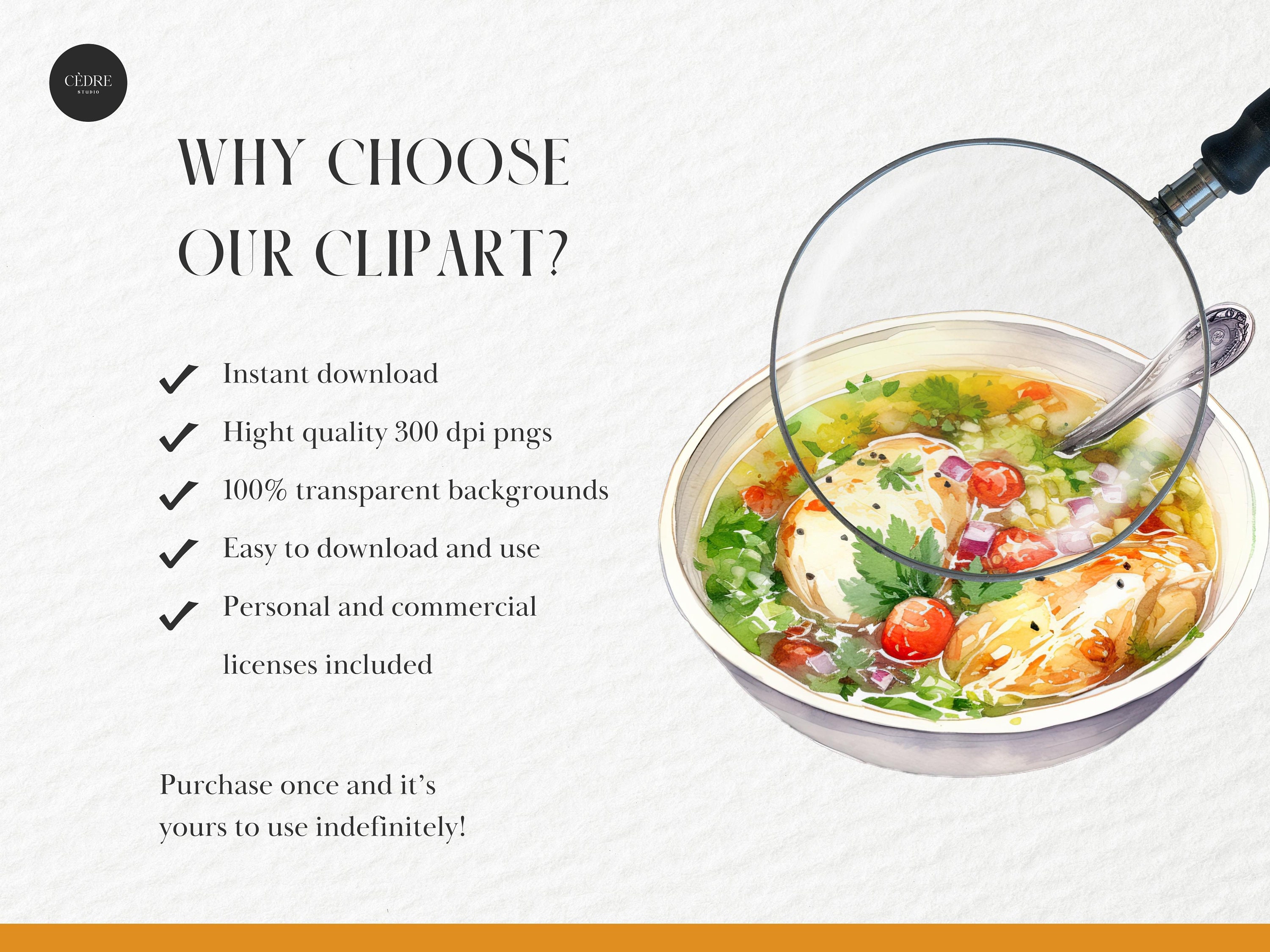 Watercolor Creamy Soup Clipart, Miso Soup Clipart, Veggie Stock Clipart ...