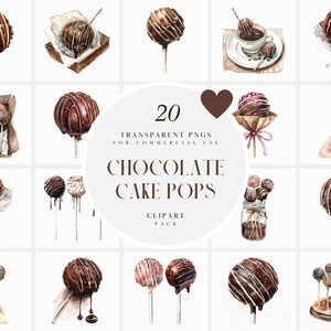 Watercolor Chocolate Cake Pops Clipart, Cake Pop, Xmas, Festive Holiday ...