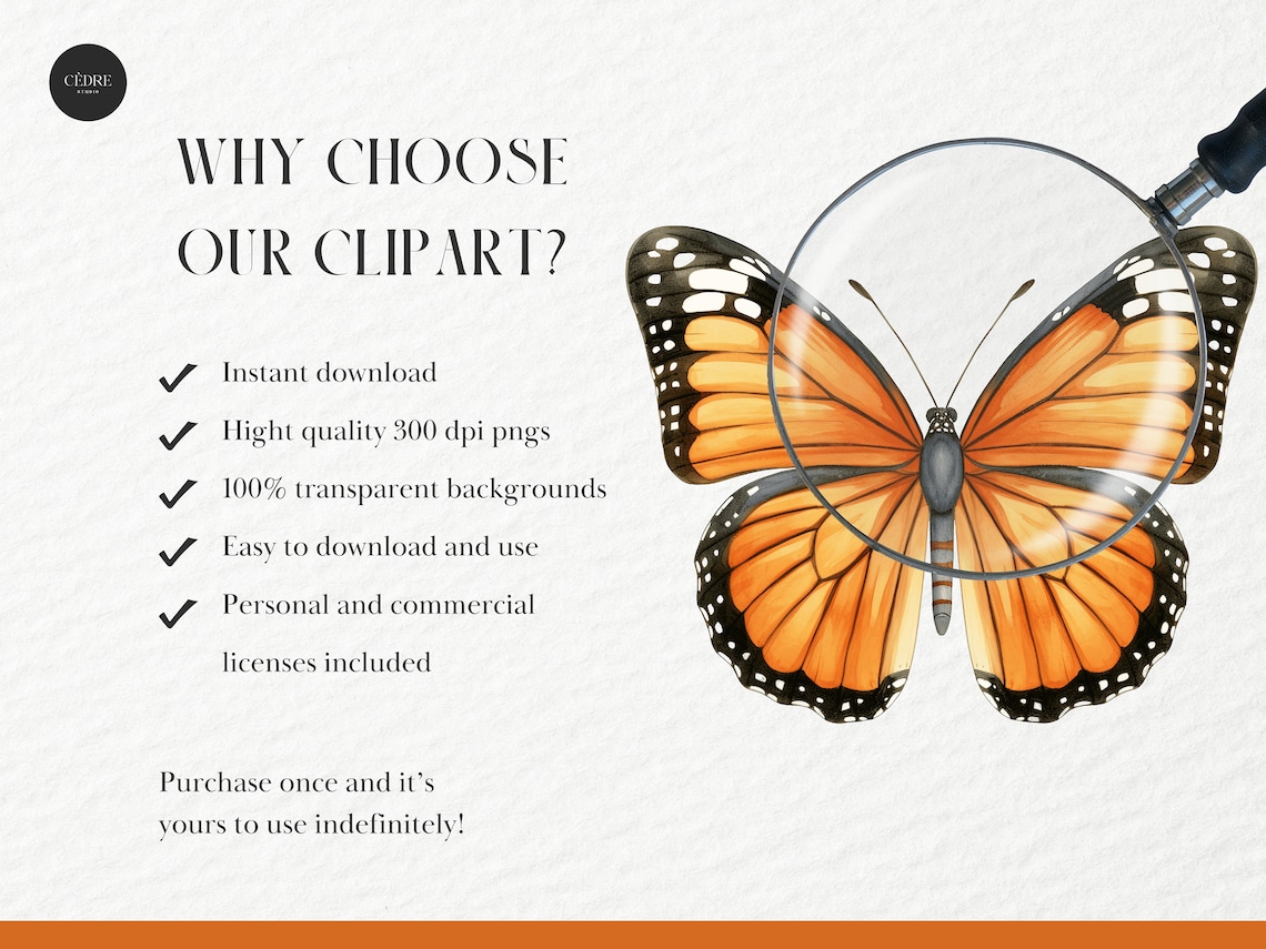 Watercolor Monarch Butterflies Clipart, Flying Monarch Butterfly ...