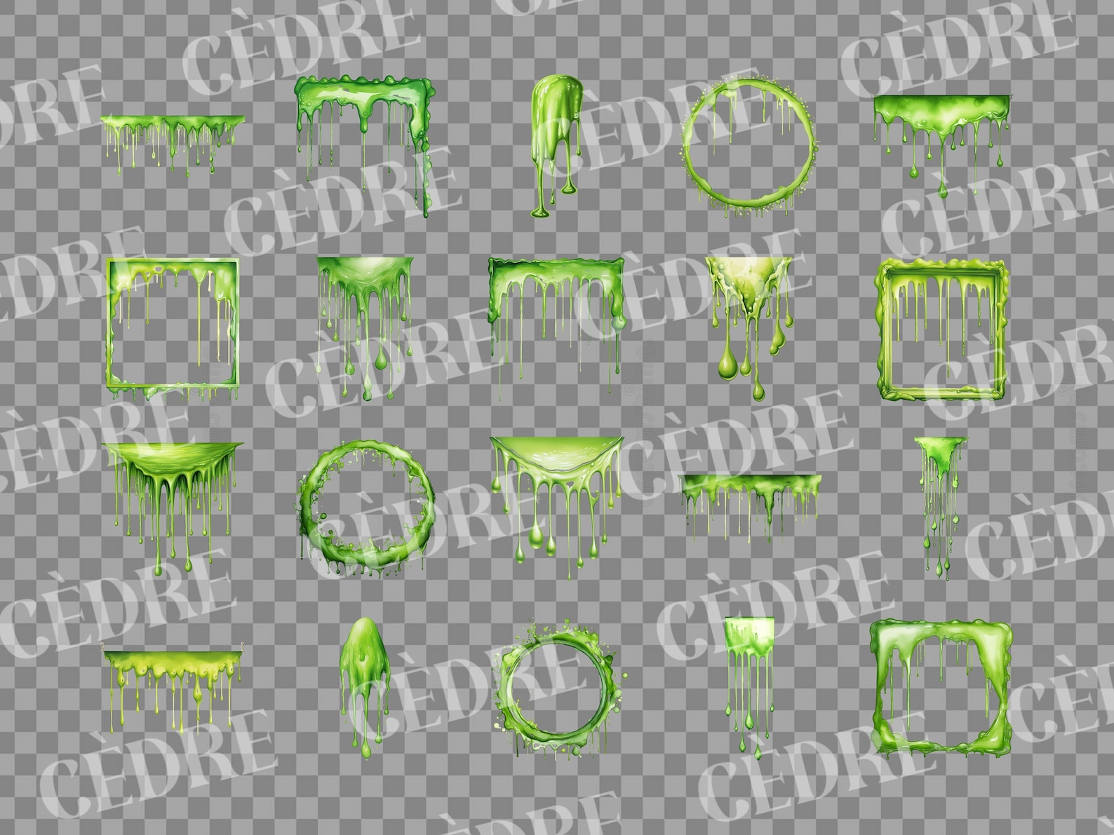 Watercolor Green Slime Clipart, Dripping Slime Clipart, Slime Drip ...
