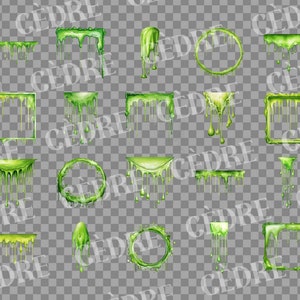 Watercolor Green Slime Clipart, Dripping Slime Clipart, Slime Drip ...
