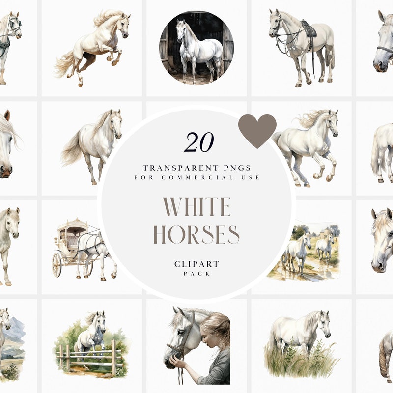 White Horse - Etsy