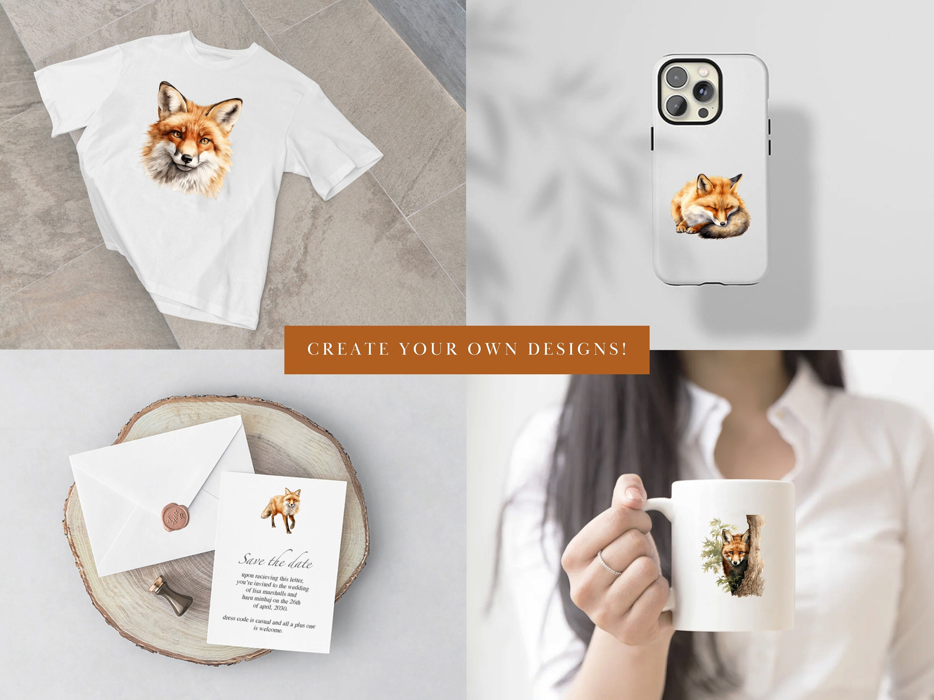 Watercolor Red Fox Clipart, Red Foxes Clipart, Woodland Fox Clipart ...