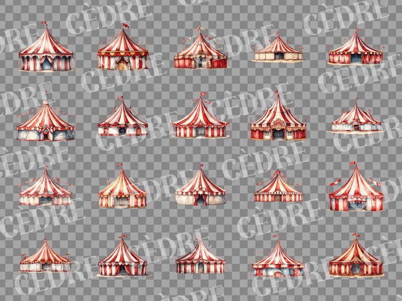 Watercolor Circus Tent Clipart, Circus Tents Clipart, Carnival Tent ...