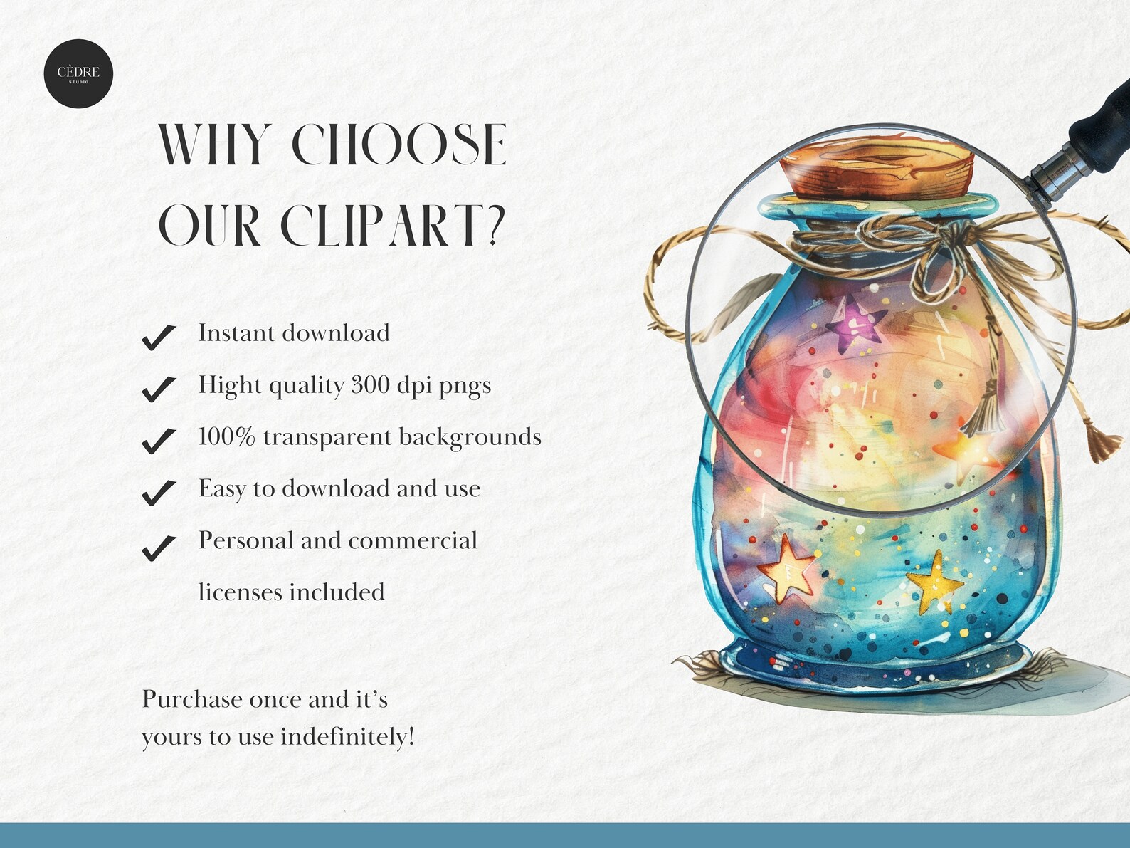 Watercolor Whimsical Jar Clipart, Jar of Whismy, Firefly Magical Fairy ...