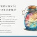 Watercolor Whimsical Jar Clipart, Jar of Whismy, Firefly Magical Fairy ...