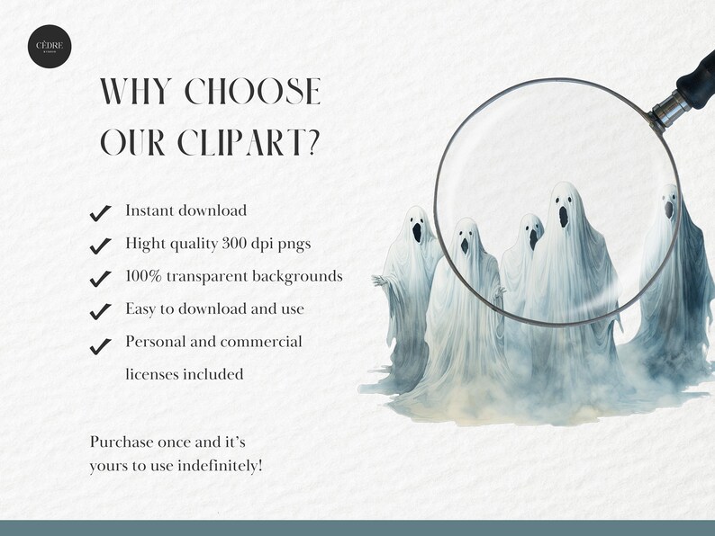 Watercolor Spooky Ghosts Clipart, White Ghost Clipart, Halloween ...