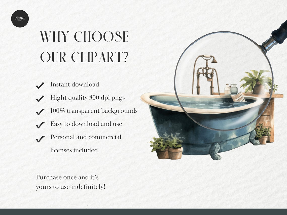 Watercolor Hot Tub Clipart, Backyard Hot Tubs Clipart, Outdoor Bath ...