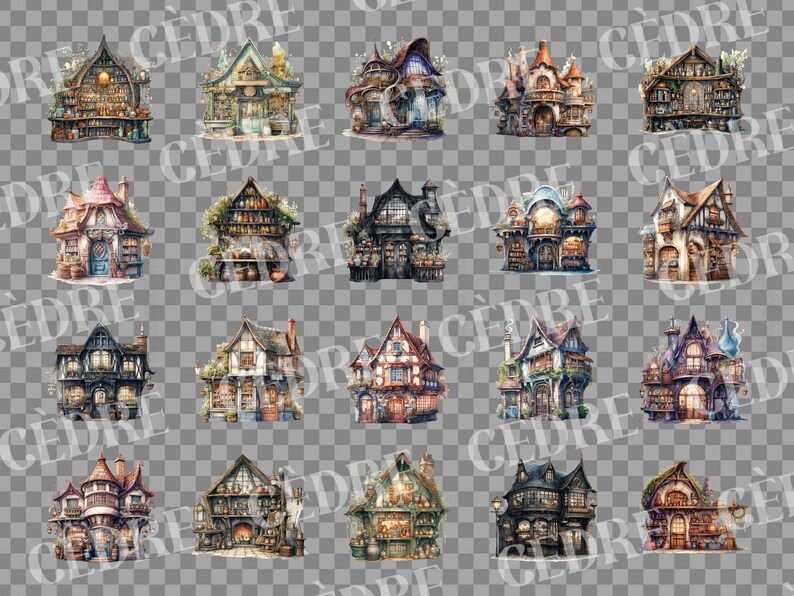 Watercolor Potion Shop Clipart, Magical Potion Store Clipart, Fantasy ...