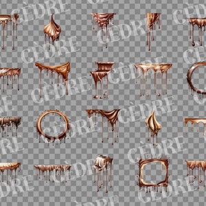 Watercolor Dripping Chocolate Clipart, Chocolate Dessert Drips Clipart ...