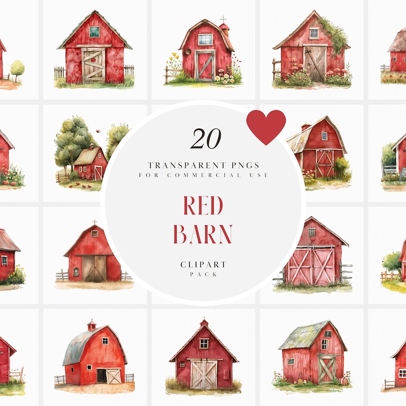 Red Barn - Etsy
