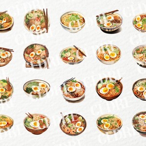 Watercolor Japanese Ramen Clipart, Ramen Noodles, Authentic Japanese ...
