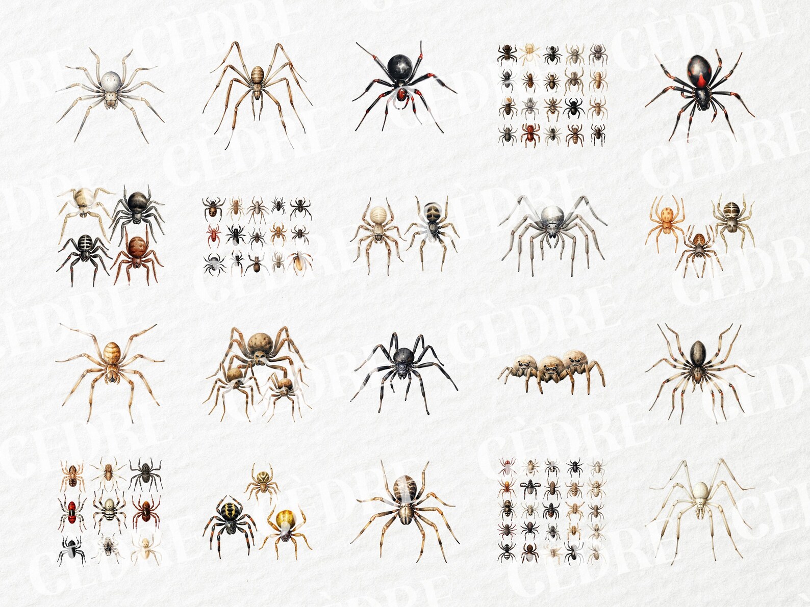 Watercolor Spider Clipart Halloween Spiders Clipart Cute Pet - Etsy