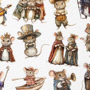 Watercolor Fairytale Mouse Clipart, Fantasy Mouse Clipart, Cute Pet ...