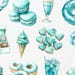 Watercolor Teal Sweets Clipart, Pastel Dessert Icons, Candy Treats for ...