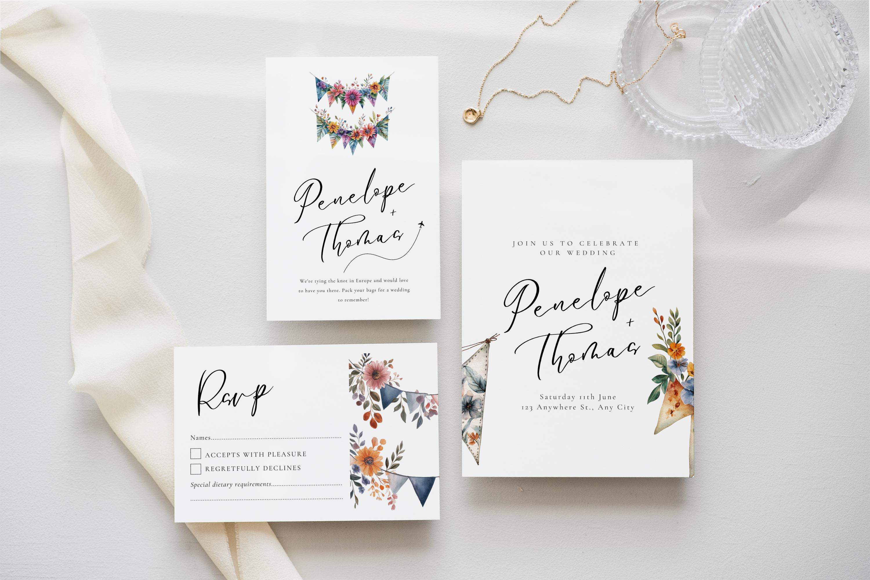 Watercolor Floral Bunting Clipart, Boho Painted Banner Garland ...