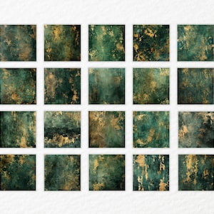 Green and Gold Digital Textures, Green and Golden Digital Papers ...